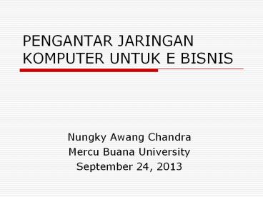 PPT – PENGANTAR JARINGAN KOMPUTER UNTUK E BISNIS PowerPoint ...