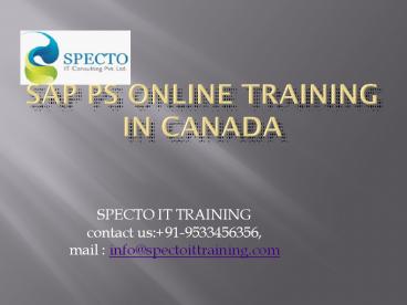 SAP PS(project system) Online Training in CANADA presentation | free to ...
