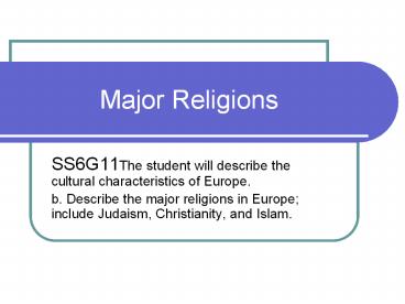 PPT – Major Religions PowerPoint presentation | free to view - id ...