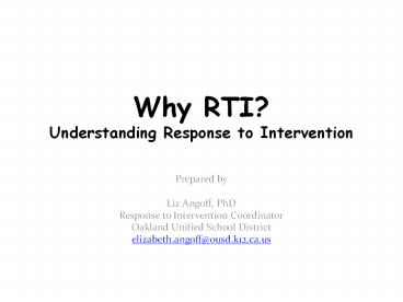 Why RTI? Understanding Response to Intervention presentation | free to ...