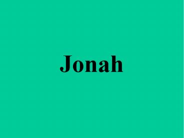 Jonah presentation | free to download