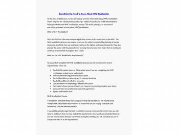 Everything You Need To Know About NMC Revalidation presentation | free ...