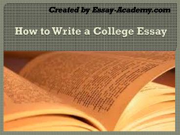 How to Write a College Essay presentation | free to download