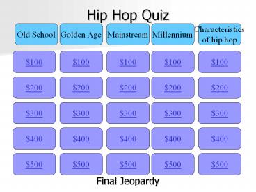 Hip Hop Quiz presentation | free to download