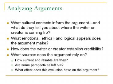 Analyzing Arguments presentation | free to download