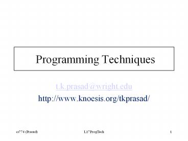 PPT – Programming Techniques PowerPoint presentation | free to download ...