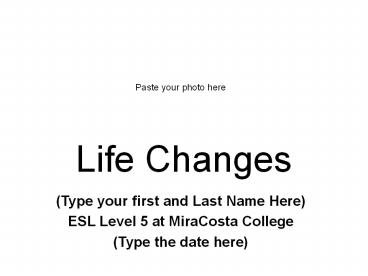 Life Changes presentation | free to download