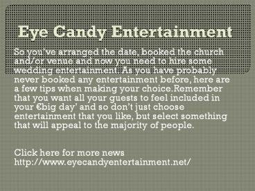 PPT – eye candy entertainment PowerPoint presentation | free to ...