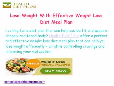 PPT – Lose Weight With Effective Weight Loss Diet Meal Plan PowerPoint ...