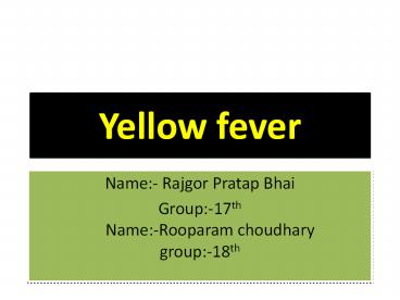 yellow fever presentation | free to download