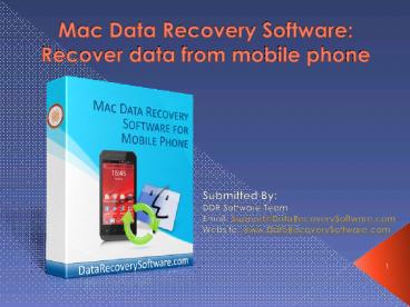 PPT – Mac Data Recovery Software: Recover data from mobile phone ...