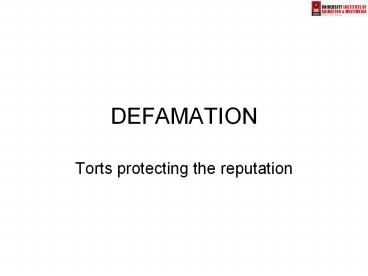 DEFAMATION presentation | free to download