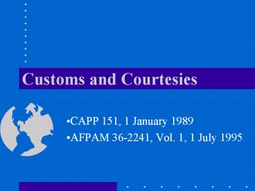 PPT – Customs and Courtesies PowerPoint presentation | free to view ...