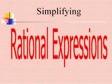 PPT – Simplifying PowerPoint presentation | free to view - id: 7fbf05-YzE2M