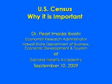 PPT – U.S. Census PowerPoint presentation | free to download - id ...