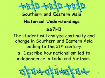 PPT – Southern and Eastern Asia Historical Understandings PowerPoint ...