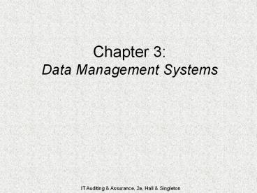 Chapter 3: Data Management Systems presentation | free to view