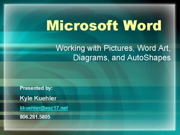 Microsoft Word presentation | free to download