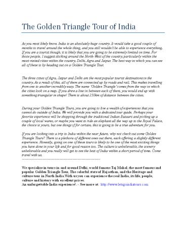 The Golden Triangle Tour of India presentation | free to download