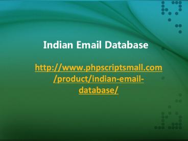 PPT – Indian Email Database PowerPoint presentation | free to download ...
