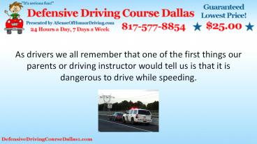 PPT – Dangers of Speeding While Driving PowerPoint presentation | free ...