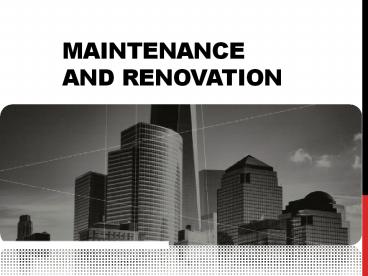 Maintenance and Renovation presentation | free to download