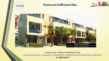 PPT – Paramount Golfforeste Villas Reviews Floor Plan Location Map ...