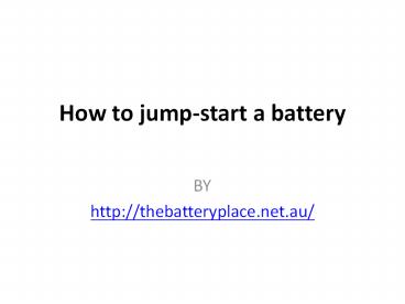 How to jump-start a battery presentation | free to download