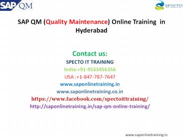 sap qm online training in hyderabad | online training on sap qm in ...