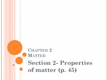 Chapter 2 Matter presentation | free to view