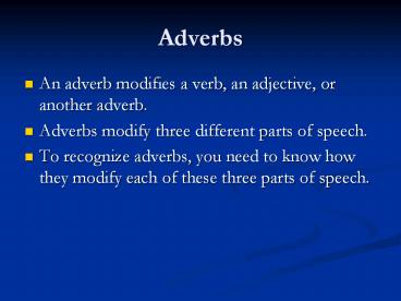 Adverbs presentation | free to download