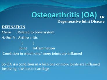 Osteoarthritis presentation | free to download