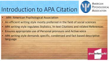 APA Citation Style Guideline presentation | free to download