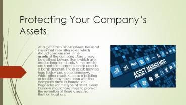 Protecting Your Company’s Assets presentation | free to download