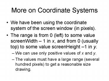 PPT – More on Coordinate Systems PowerPoint presentation | free to view ...
