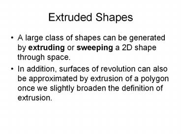 Extruded Shapes presentation | free to view