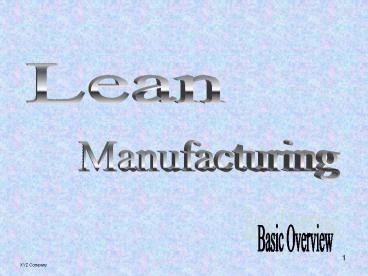 Lean Manufacturing presentation | free to view