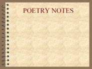 PPT – POETRY NOTES PowerPoint presentation | free to view - id: 12511-ZTRiM