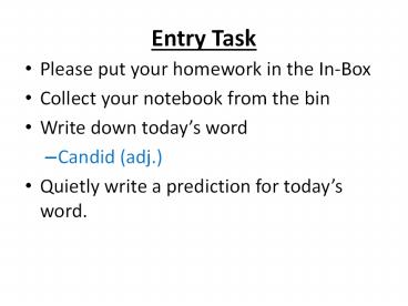 PPT – Entry Task PowerPoint presentation | free to download - id ...
