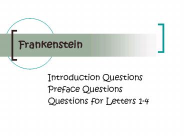 PPT – Frankenstein PowerPoint presentation | free to download - id ...
