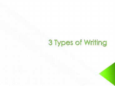 3 Types of Writing presentation | free to view