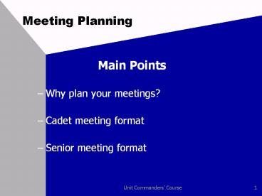 PPT – Meeting Planning PowerPoint presentation | free to view - id ...