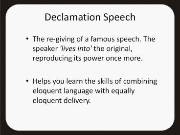 Declamation Speech presentation | free to view