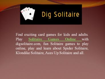 PPT – Solitaire Games Online - Dig Solitaire PowerPoint presentation ...