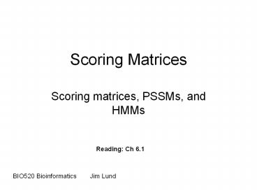Scoring Matrices presentation | free to download