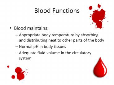 Blood Functions presentation | free to view