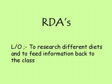 RDA presentation | free to view