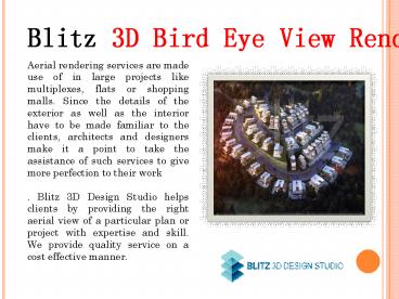 3D Architectural Bird View Rendering presentation | free to download