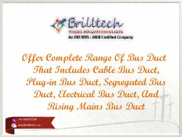 PPT – Segregated Bus Duct Manufacturers (1) PowerPoint presentation ...
