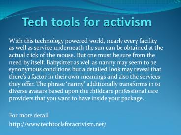 tech tools for activism presentation | free to download